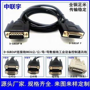 DB26P连接线HDB26公/公/母/母数据线工业设备控制通讯线三排26针-阿里巴巴