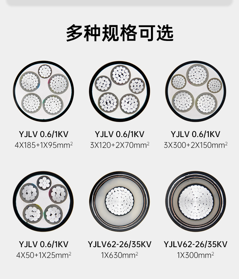 国标YJLV铝芯4芯16 35～240平方电力电缆工程用电线电缆线批发-阿里巴巴