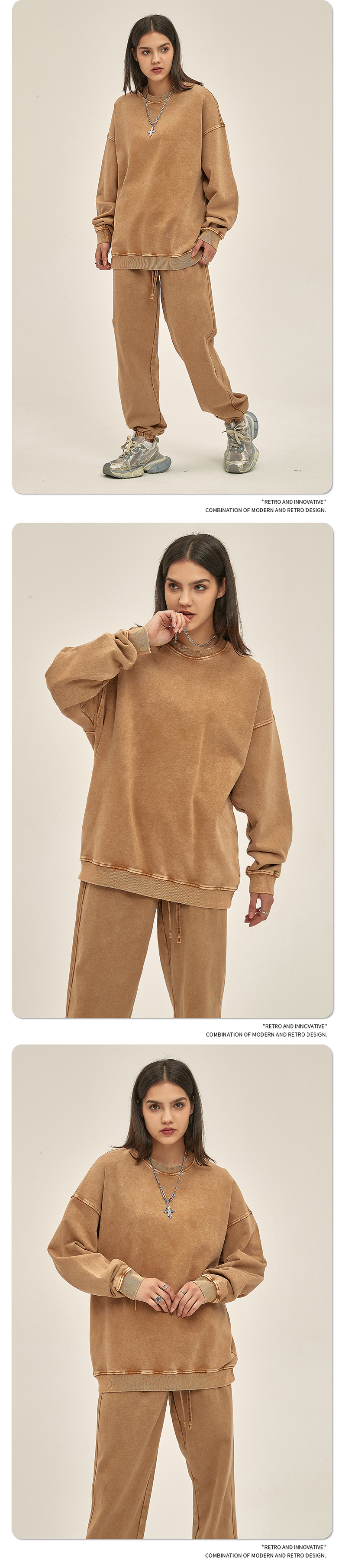 ARTIE男装丨蜡染重磅420g圆领卫衣男 潮牌纯色水洗做旧复古男卫衣-阿里巴巴