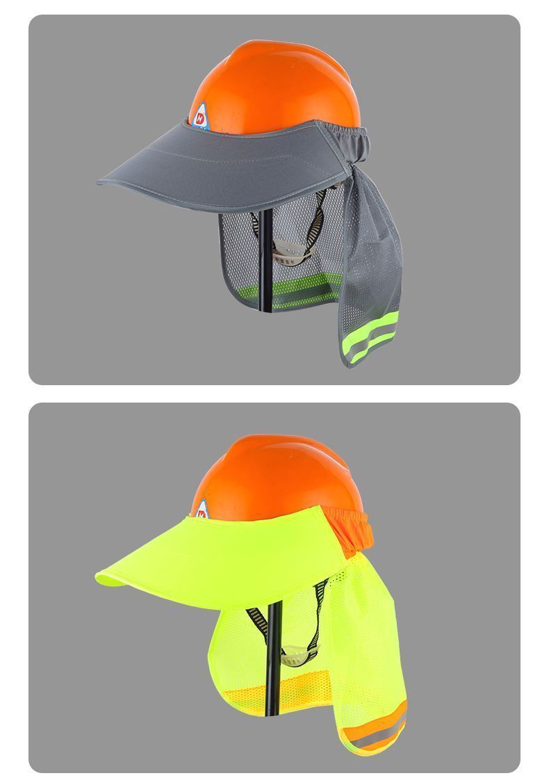 夏季建筑工人标准安全防晒帽子鸭舌款大帽沿防晒帽遮阳透气帽檐无-阿里巴巴
