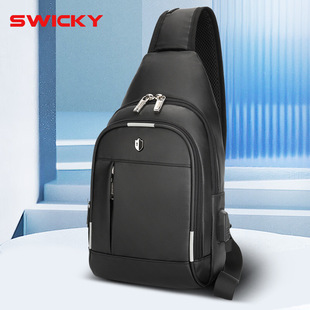 swicky新款男士单肩包潮流时尚斜挎包包休闲皮膜胸包背包批发厂家-阿里巴巴