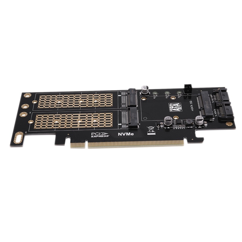 M.2 NVMe NGFF转pci-e 4x三合一扩展卡转接卡B+M Key mSATA三盘版-阿里巴巴