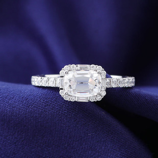 欧美个性肥长方D色莫桑戒指 长方形1-3克拉k金婚戒 18k金求婚戒指-阿里巴巴