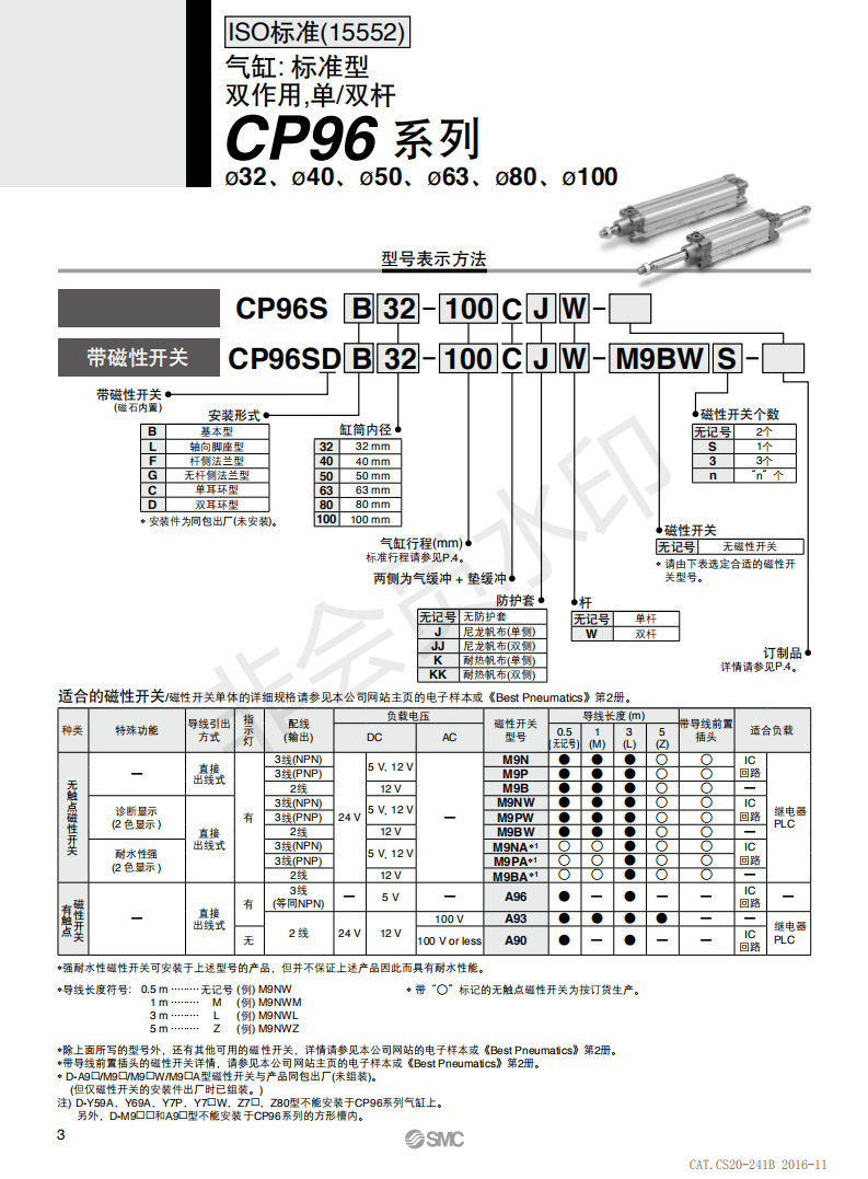 SMC气缸CP96SB/CP96SDB63-25-50-80-100-125-200-250-300-400C-阿里巴巴