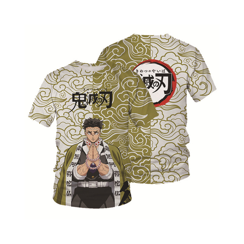 新款外贸男装女装童装3DT恤动漫日漫鬼灭之刃T恤3D数码印花短袖-阿里巴巴