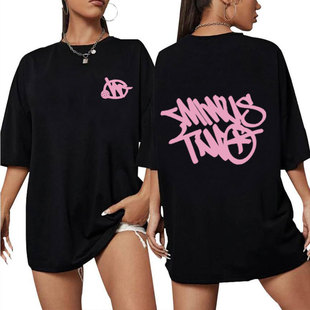 2024夏季千年虫Y2K风格印花T恤男女休闲运动T恤 哥特情侣棉短袖-阿里巴巴