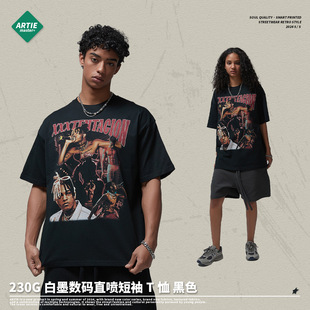 ARTIE男装丨2024新品230g数码印花男士短袖t恤街头潮牌宽松t恤男-阿里巴巴