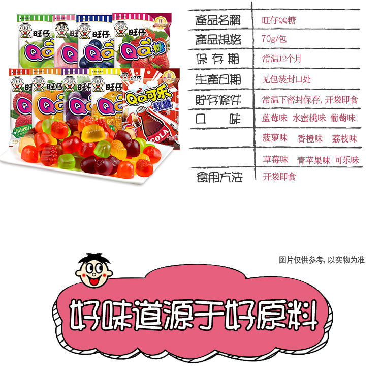 整箱旺仔QQ糖70g多口味混合水果软糖糖果儿童零食休闲小零食批发-阿里巴巴