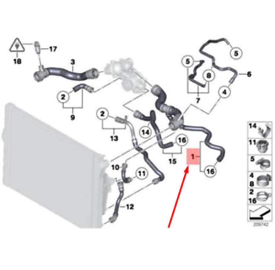 17127591087现货 散热器软管 水管 F01 F02上水管 1712 7591 087-阿里巴巴