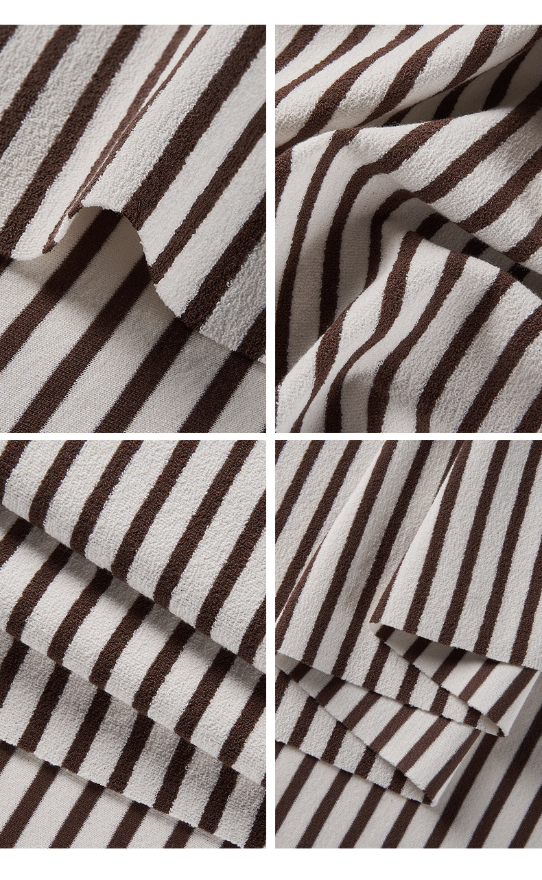 280G针织条纹毛巾面料32S棉涤混纺抗皱肌理感亲肤休闲T恤毛巾布料-阿里巴巴