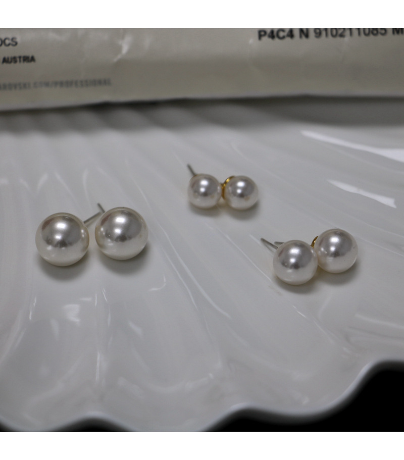 韩国FEVER马贝施家珍珠耳钉耳夹大灯泡色号650正圆强光925银针-阿里巴巴