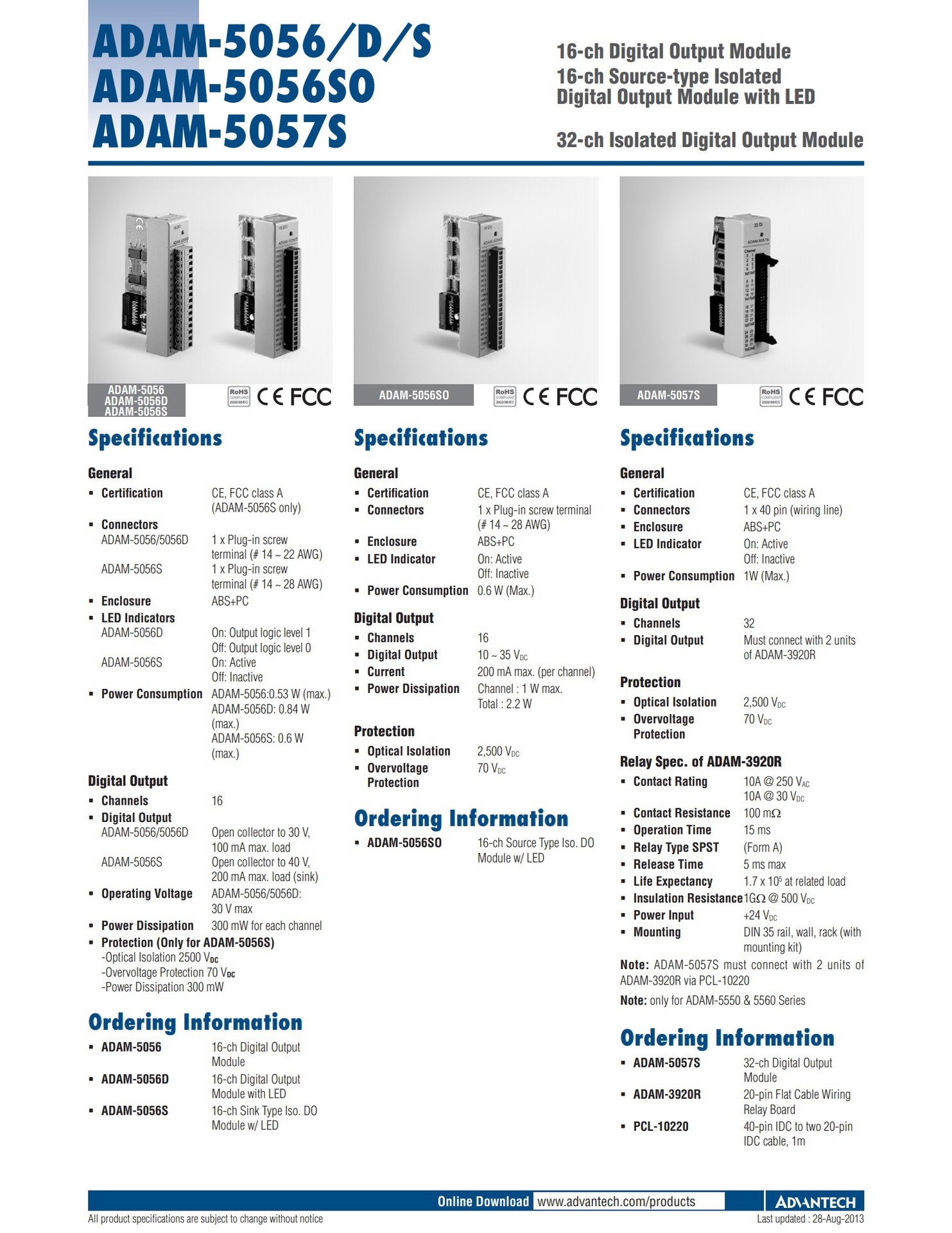 研华 ADAM-5056/5056D/5056S/5056SO 16路LED显示数字量输出模块-阿里巴巴