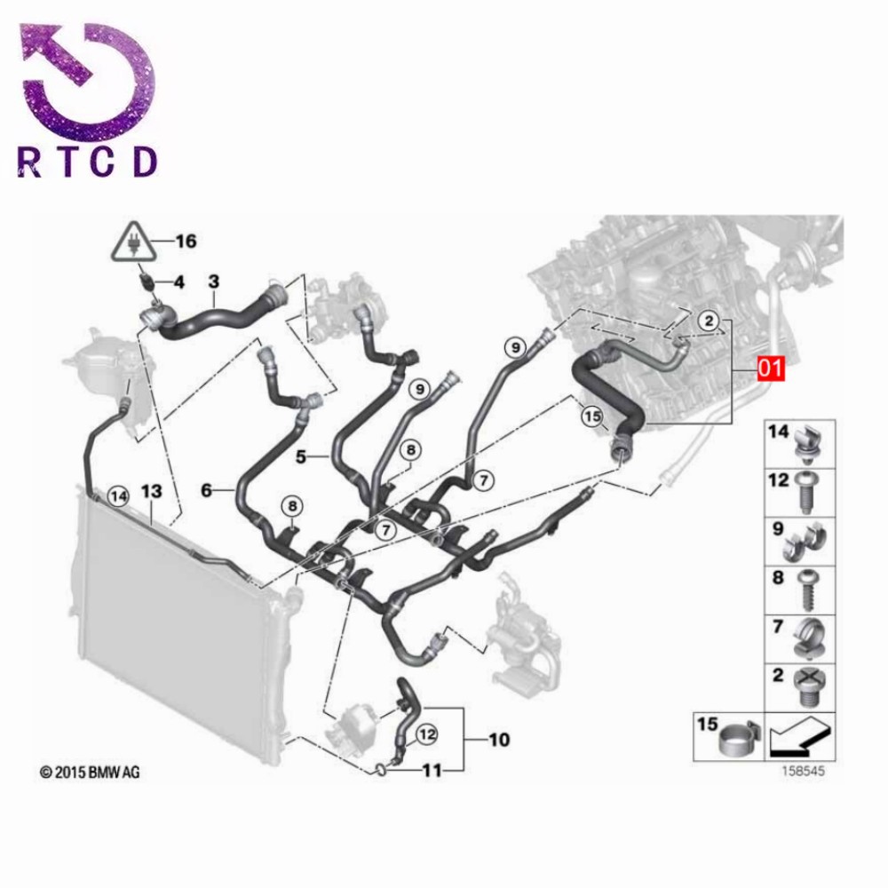 水箱散热器软管17127531768适用宝马X1 1 3系 E88 E82 E90 E92-阿里巴巴
