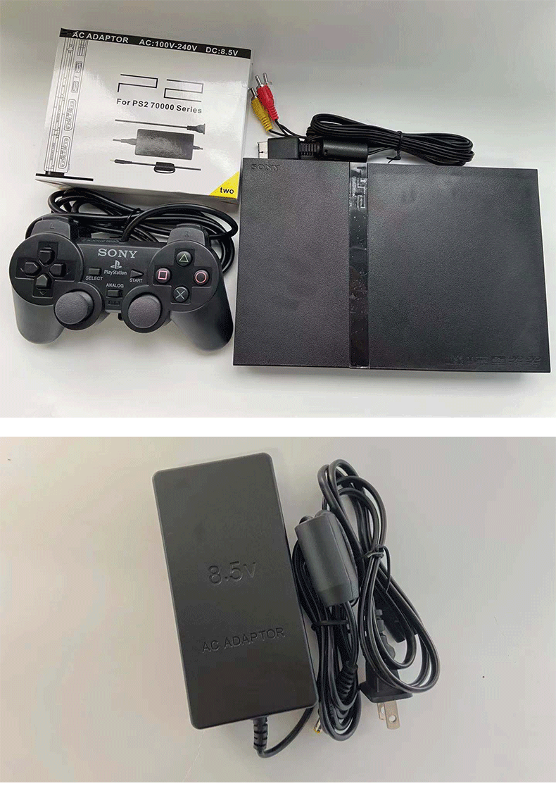 PS2 70000主机 7w大机 ps2 7W家用游戏机 9万游戏主机 全套-阿里巴巴