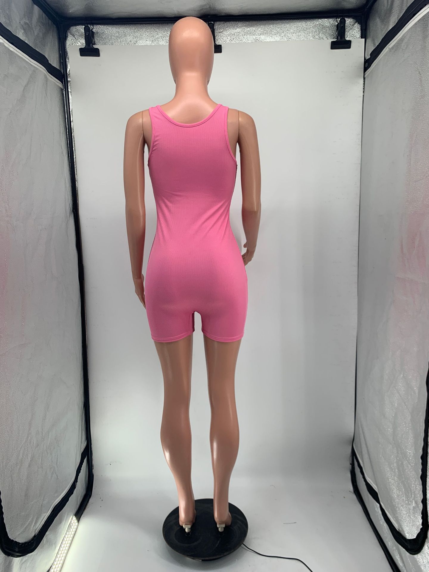 D2183 跨境欧美亚马逊新品春夏高弹力纯色 小坑条舒适连体裤-阿里巴巴