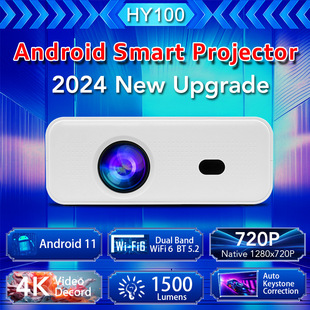 外贸新品HY100便携式投影仪支持电动调焦家用高清智能投影仪-阿里巴巴