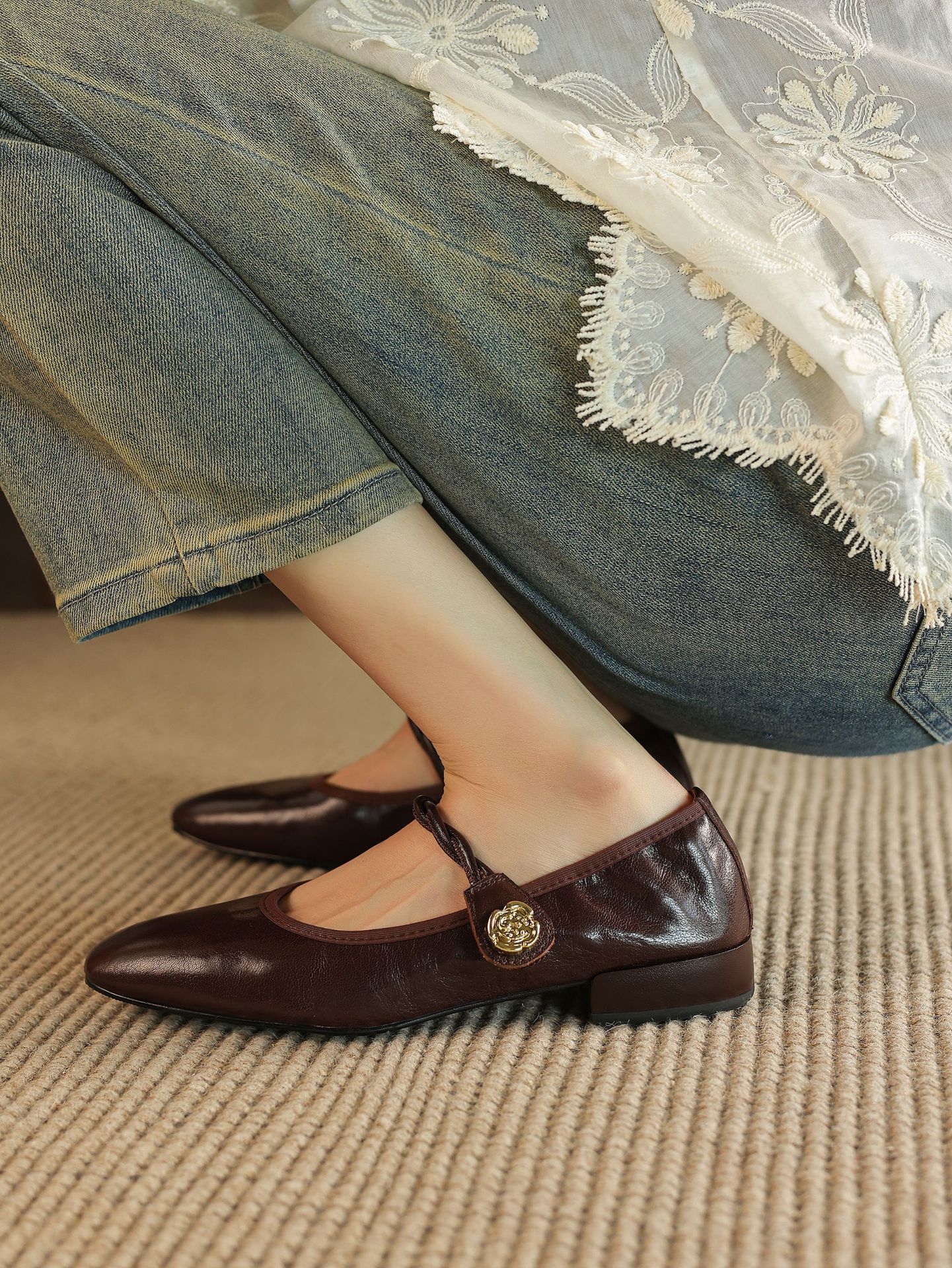 CHIKO Bricio Square Toe Block Heels Mary Jane Shoes