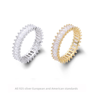 跨境热销s925纯银wish热卖长方锆石蜡镶嵌闪百搭戒指欧美方形戒指-阿里巴巴