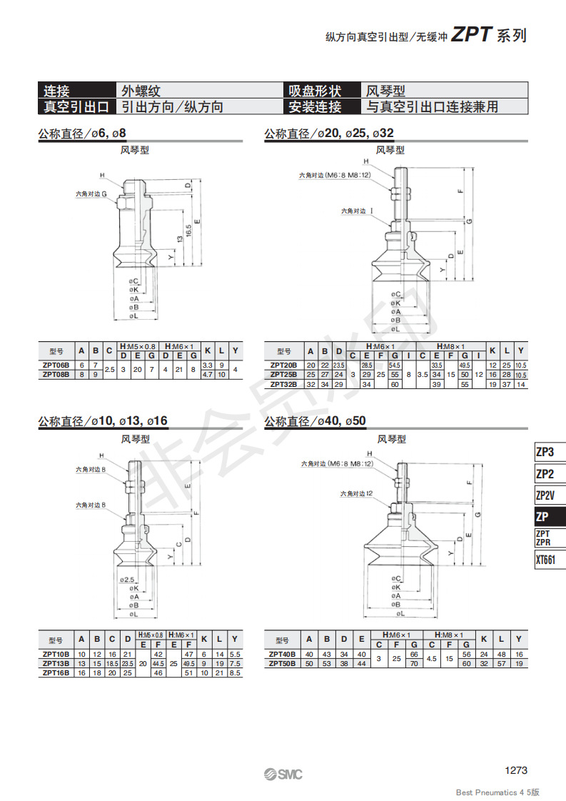 SMC真空吸盘ZPT06/08BN/BS/BGS/BGN-A5/A6 规格齐全-阿里巴巴