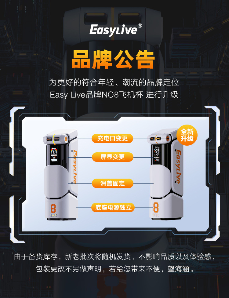 易港easylive NO8全自动伸缩自动旋转夹吸加温发声飞机杯男性成人-阿里巴巴