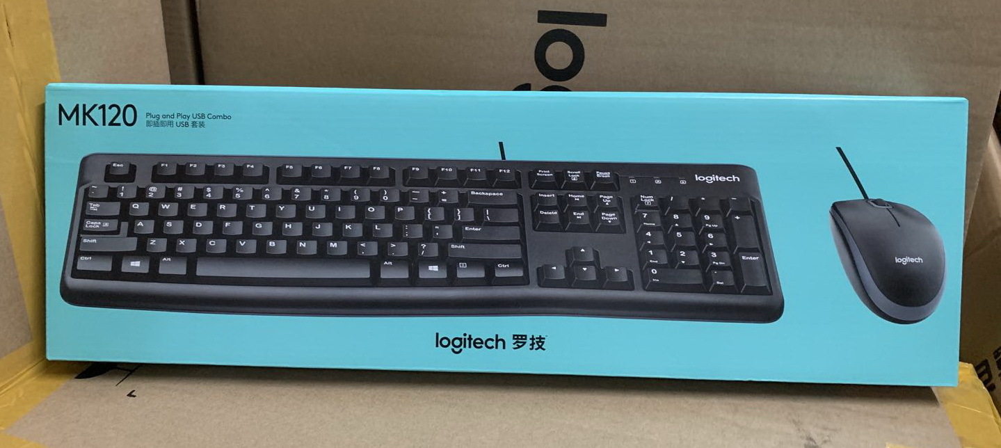 Logitech罗技MK120/Mk200有线键鼠套装 黑色白色USB键盘鼠标套件-阿里巴巴