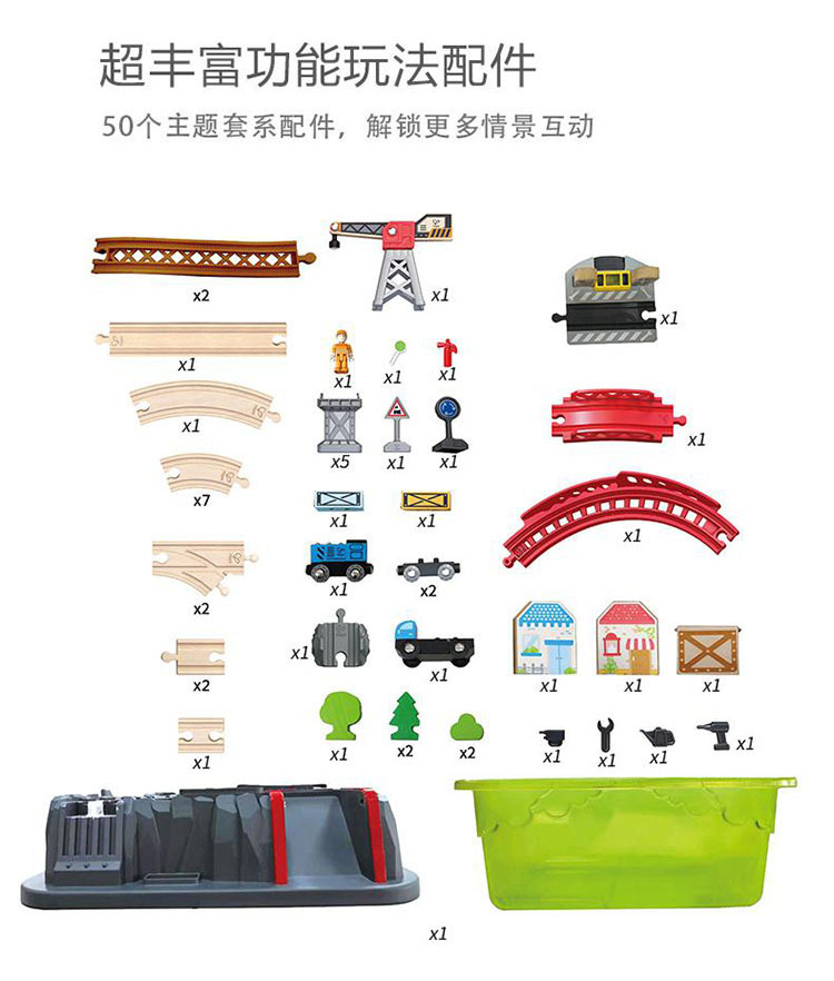 Hape火车轨道小镇运输套E3764高速列车火车轨道收纳套E8732-阿里巴巴