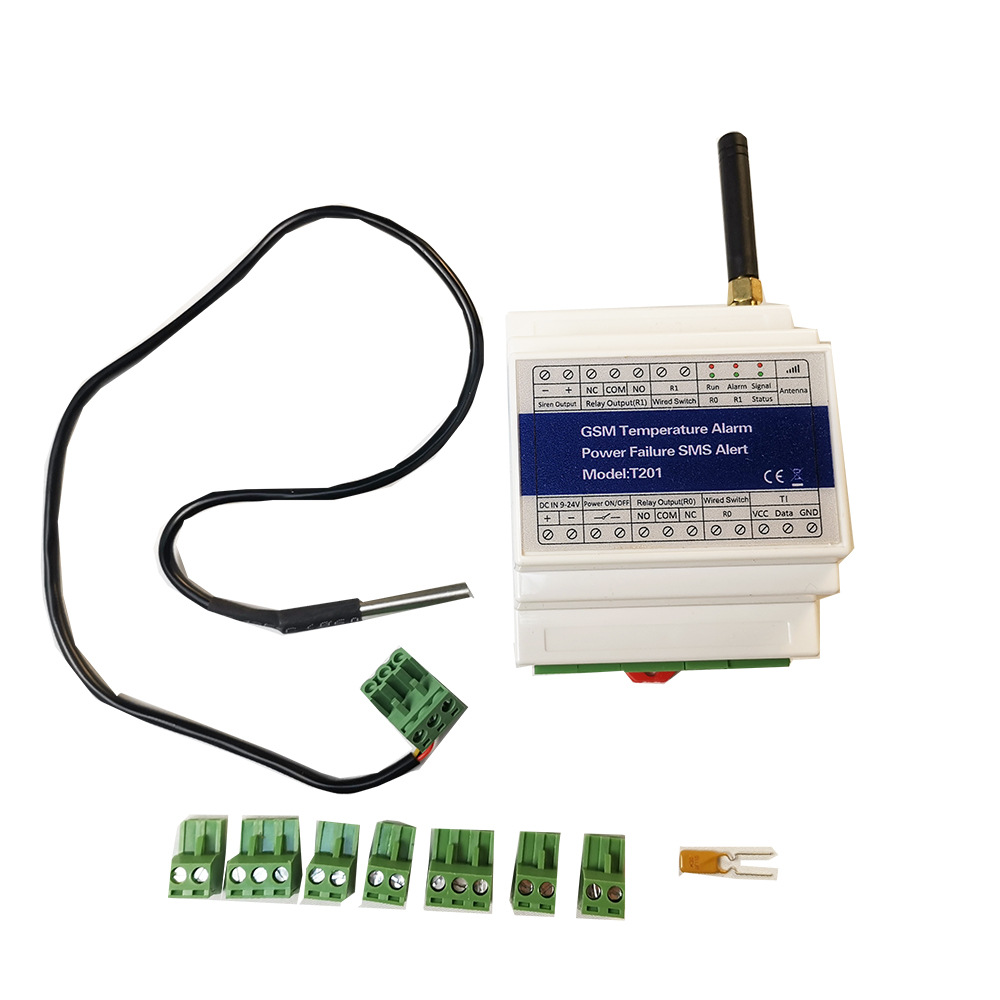 GSM2G/3G/4G T201远程检测温度电源状态继电器SMS短信电话报警器-阿里巴巴
