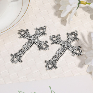 欧美跨境热卖复古哥特风大号十字架合金电镀吊坠diy饰品配件首饰-阿里巴巴