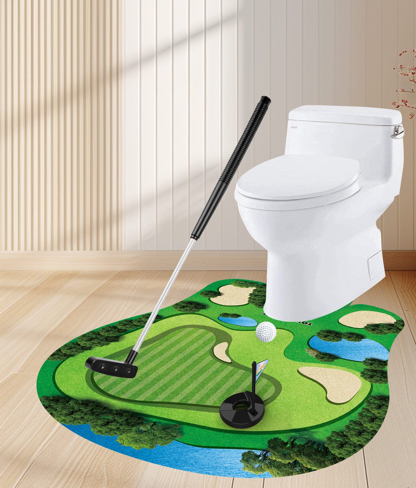 亚马逊Toilet Golf Game厕所高尔夫游戏高尔夫击球游戏垫厂家直销-阿里巴巴