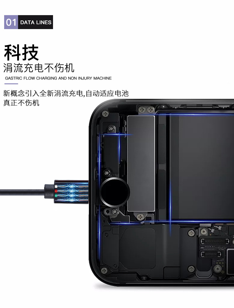 厂家供应typec线2a黑色type C充电线适用于华为快充线充电器线 阿里巴巴
