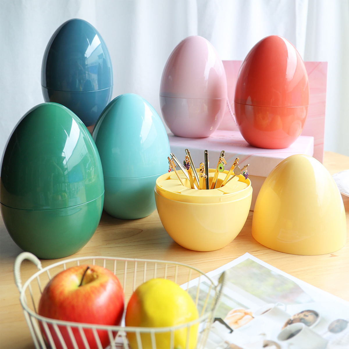 Supply Dessert Mood Egg Fruit Fork Cute Cartoon Spoon Mood Mood Egg ...