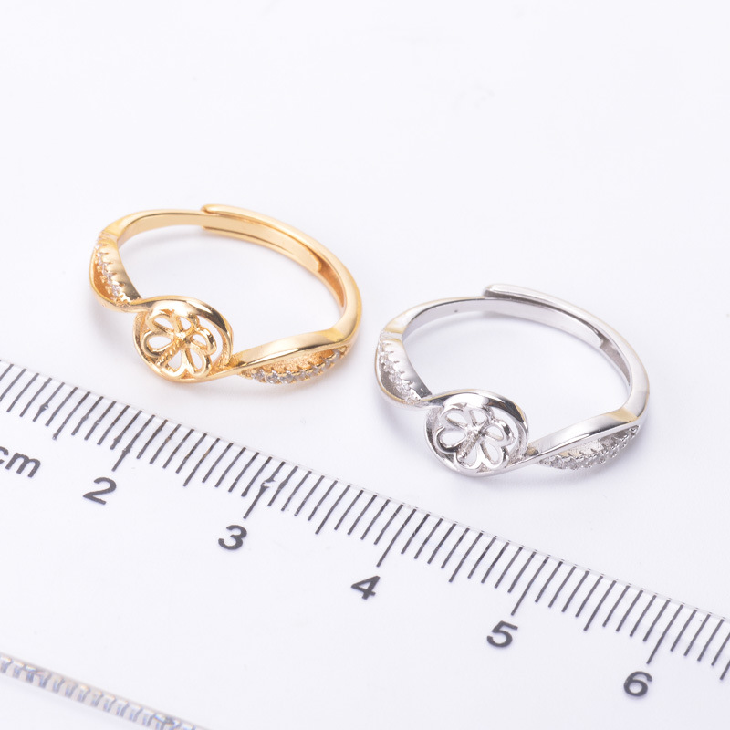 DIY珍珠配件 S925银戒指空托 时尚版指环银饰托 配7-9mm圆扁1745-阿里巴巴