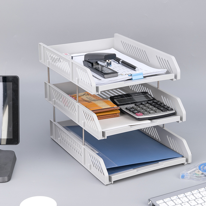 得力9209办公文件座三联文件框三层文件架文件筐资料架文件座批发-阿里巴巴