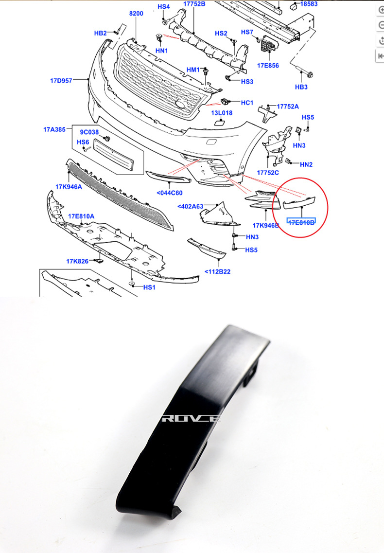 适用于2017-2022路虎揽胜星脉前杠饰条 L560 LR105599/LR105598-阿里巴巴