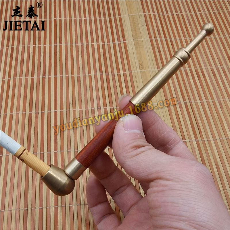 Pure Copper Mahogany Pipe, Old-Fashioned Yungui Dry Tobacco Rod, Brass ...