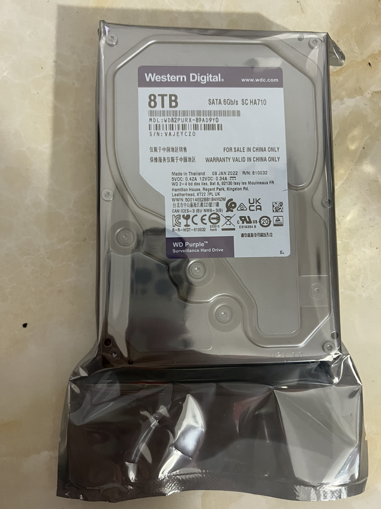 WD/西数 WD82PURX台式机监控紫盘8TB 3.5机械硬盘-阿里巴巴
