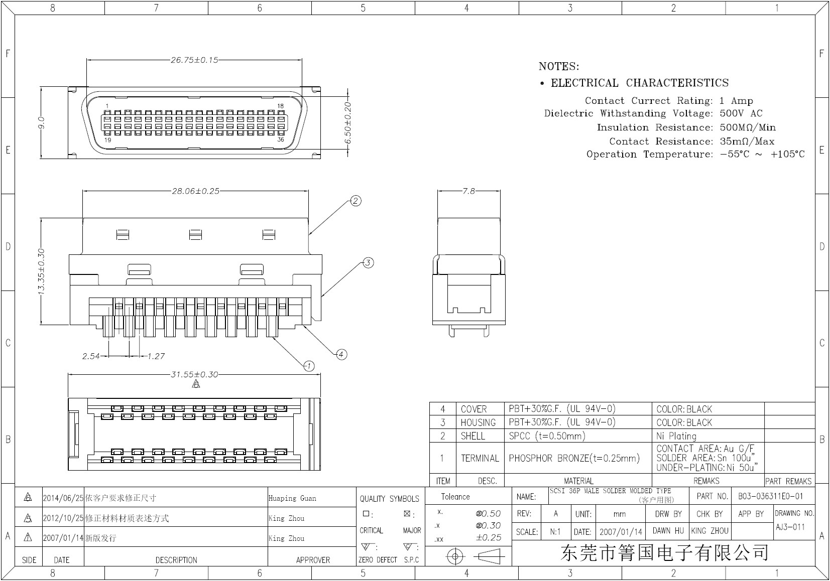 KinKuo SCSI 36Pin 公头 连接器(卡钩式) MDR 36Pin 连接器-阿里巴巴