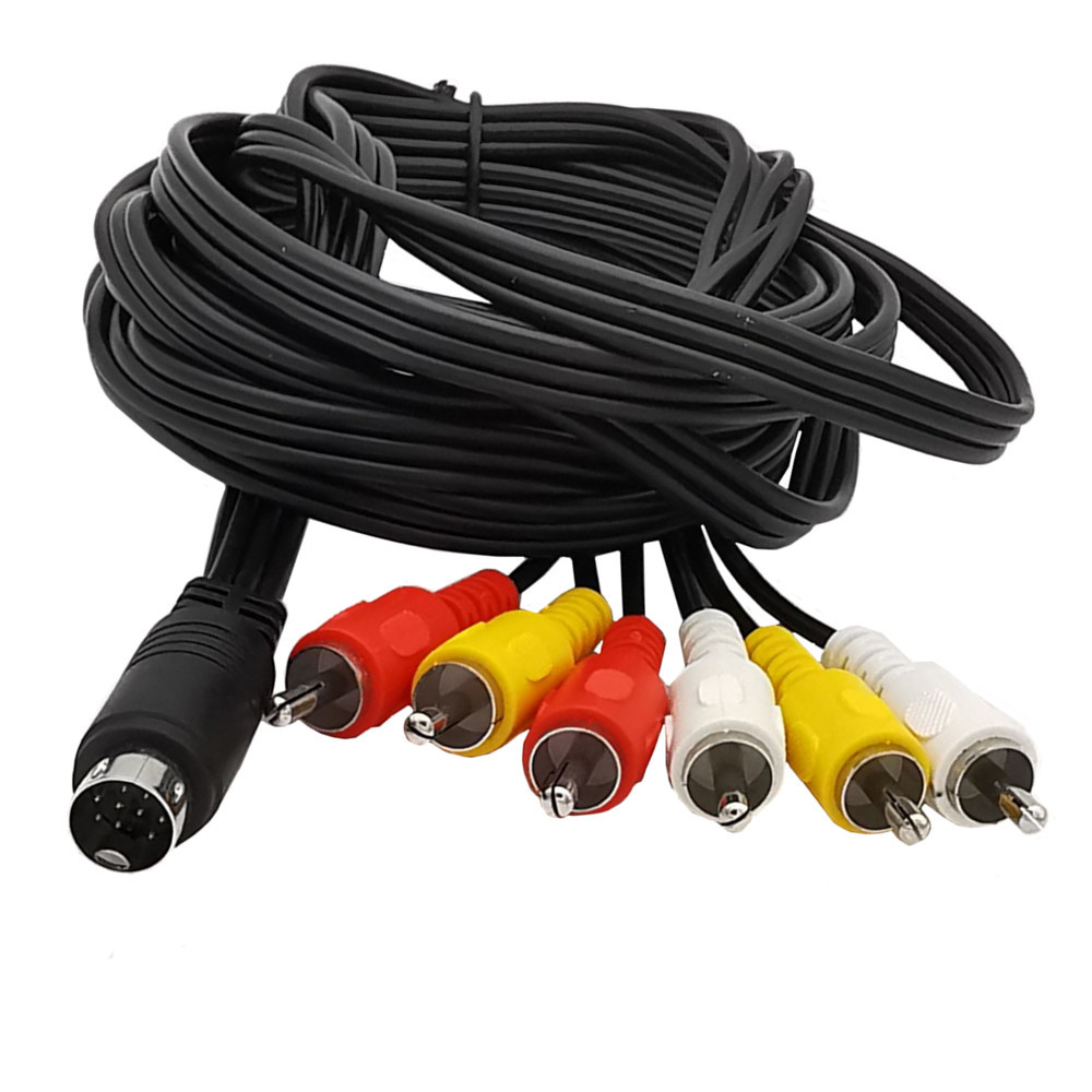 mini DIN 9pin转6RCA音视频线9 Pin Audio and Video DIN Cable-阿里巴巴