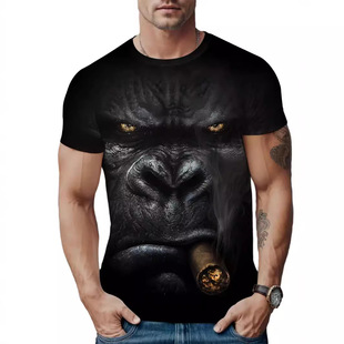 2024欧美跨境圆领T恤动漫3D数码印花上衣街头短袖3DT恤男-阿里巴巴