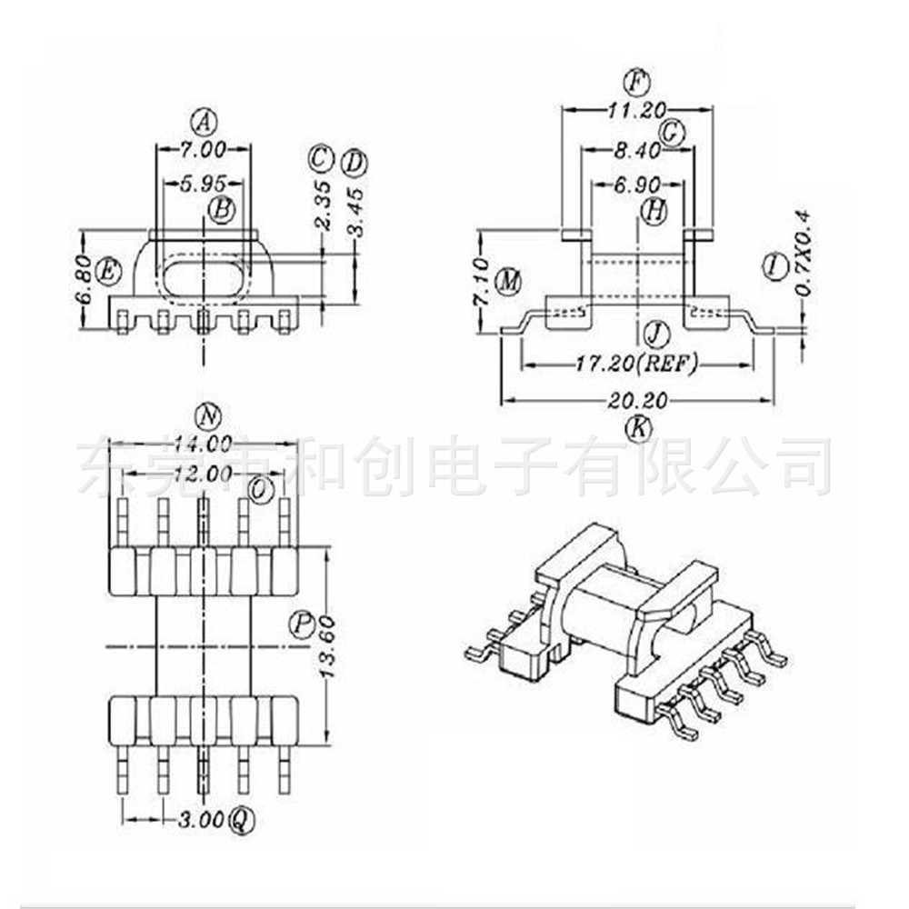 EPC13变压器骨架贴片骨架EPC13卧式5+5骨架SMD BOBBIN脚距3.0-阿里巴巴