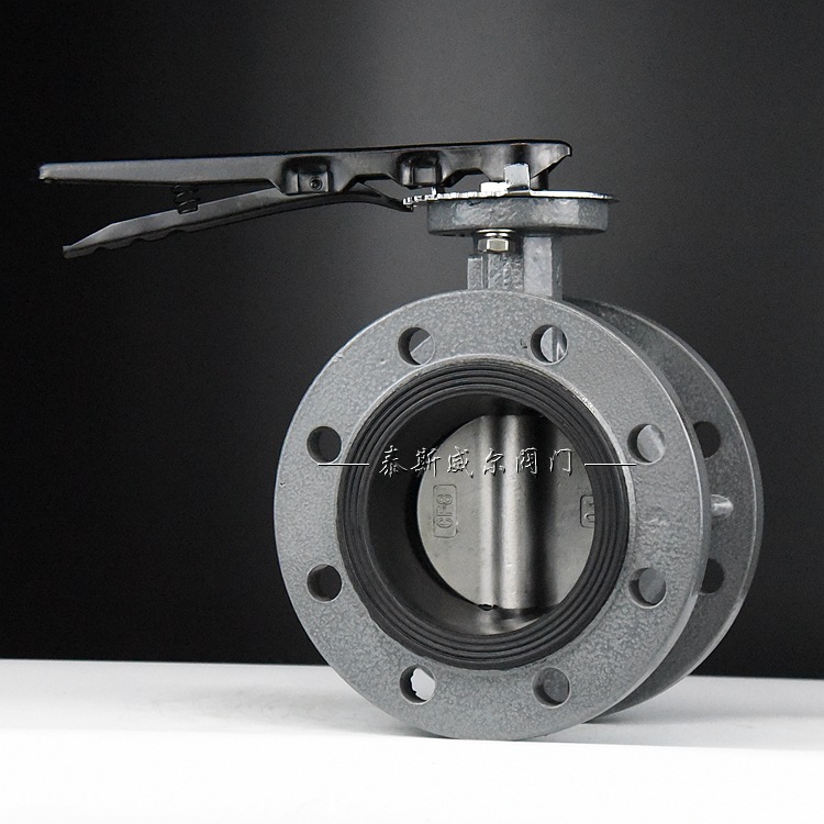 手柄法兰蝶阀 D41X-16C 铸钢WCB体不锈钢304阀板手动软密封调节阀-阿里巴巴