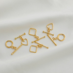 14K包金保色圆形麻花OT扣 爱心项手链收尾IQ扣 diy手工方形连接扣-阿里巴巴