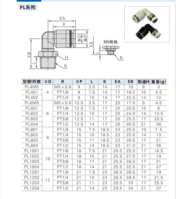 AirTAC亚德客快速接头L型螺纹弯头 PL1201 PL1202 PL1203 PL1204D-阿里巴巴