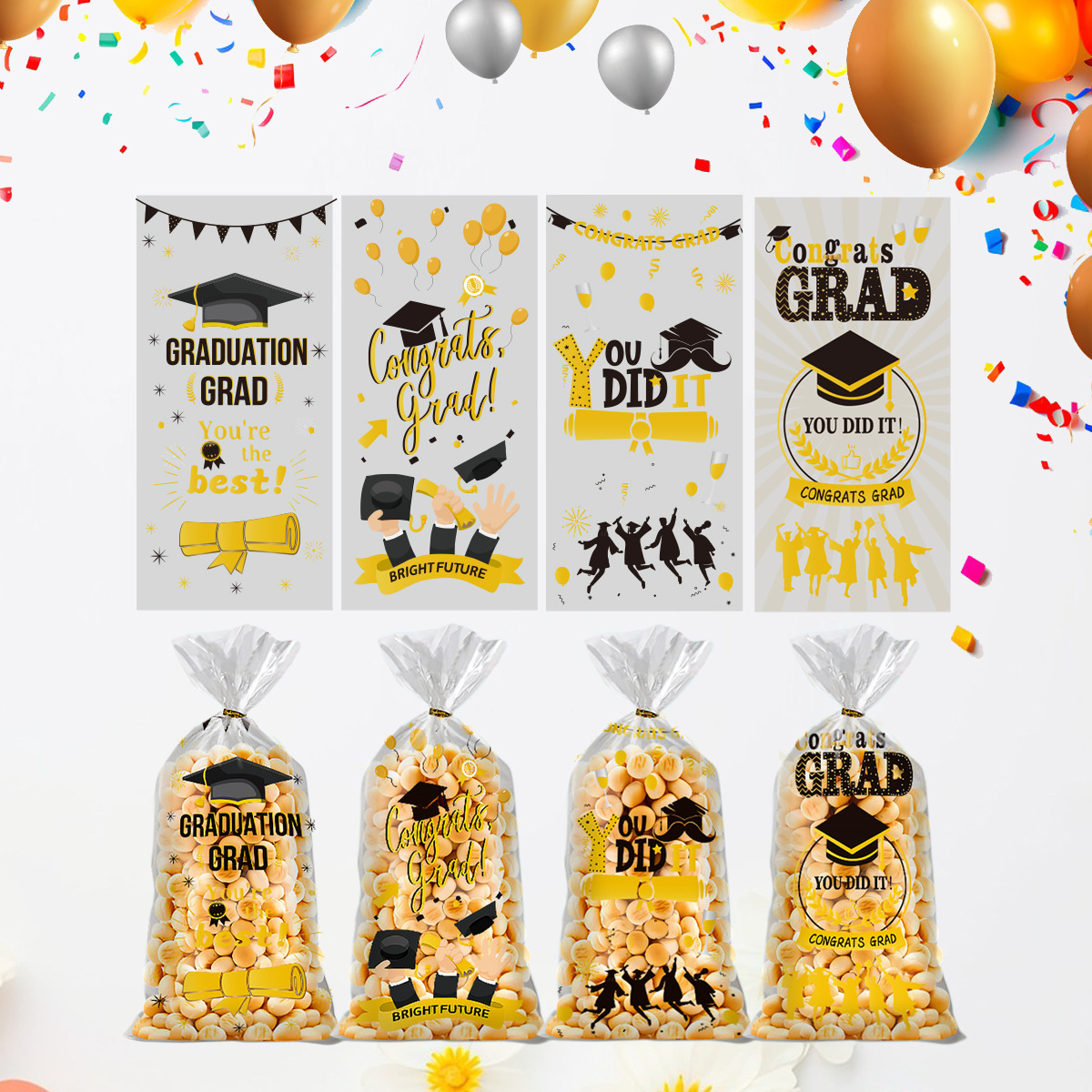 原创新品毕业季糖果袋GRAD派对礼品袋毕业庆典伴手礼礼物袋opp袋-阿里巴巴