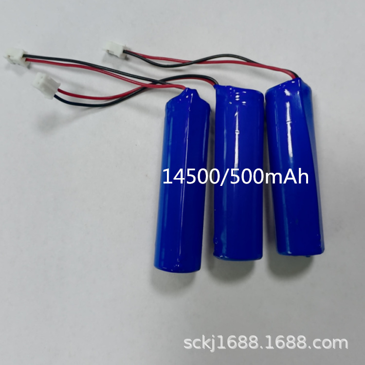 14500 3.7V Lithium battery 500mAh with terminal cable Mouse beauty ...
