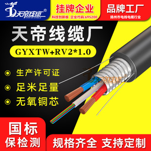 天帝光电复合缆GYXTW-4B1+RV2*1.0 铠装光电综合电缆室外监控一体-阿里巴巴