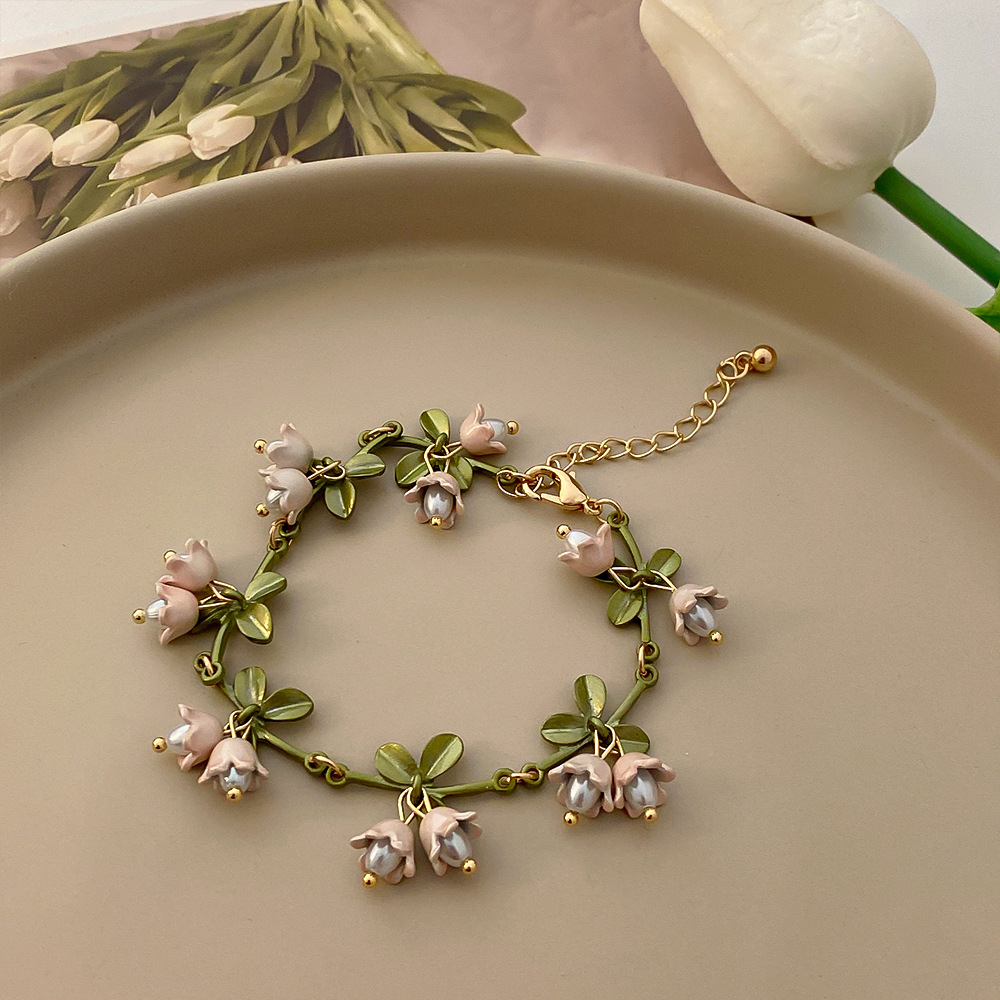 银针复古铃兰花朵珍珠流苏耳环韩国清新气质设计感耳坠新款耳饰女-阿里巴巴