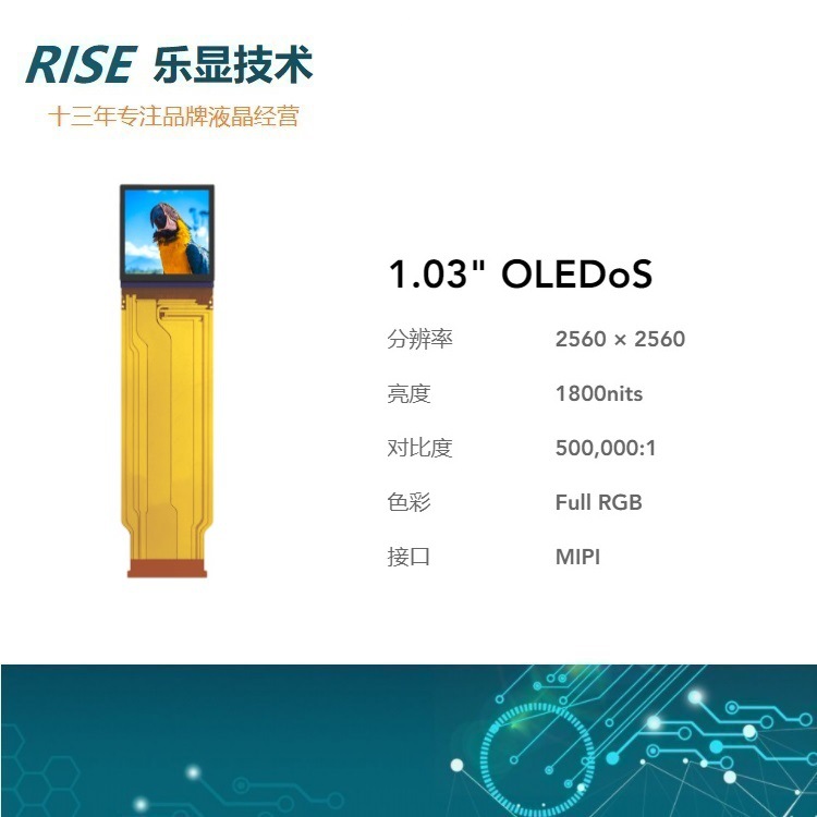 SY103WAM01 1.03inch OLED display, 2560*2560, MIPI, 1800cd/m², Gun ...