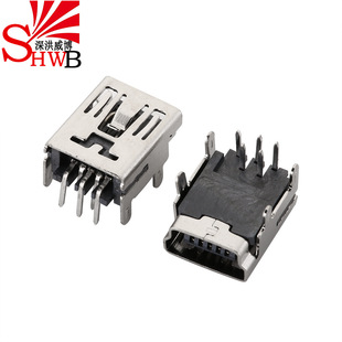 MINI USB 5P母座连接器90度四脚迷你USB-5P母座4脚直插LCP耐高温-阿里巴巴