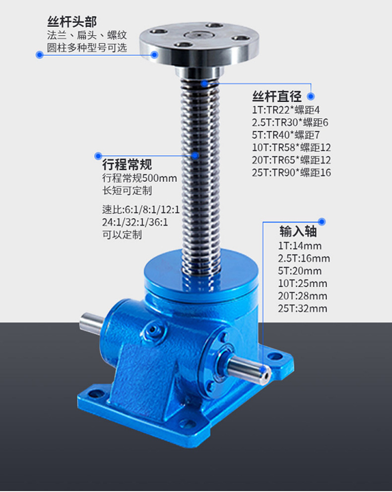 SWL丝杆升降机1T2.5T5T小型铜螺母法兰滚珠蜗轮电动减速机升降台-阿里巴巴